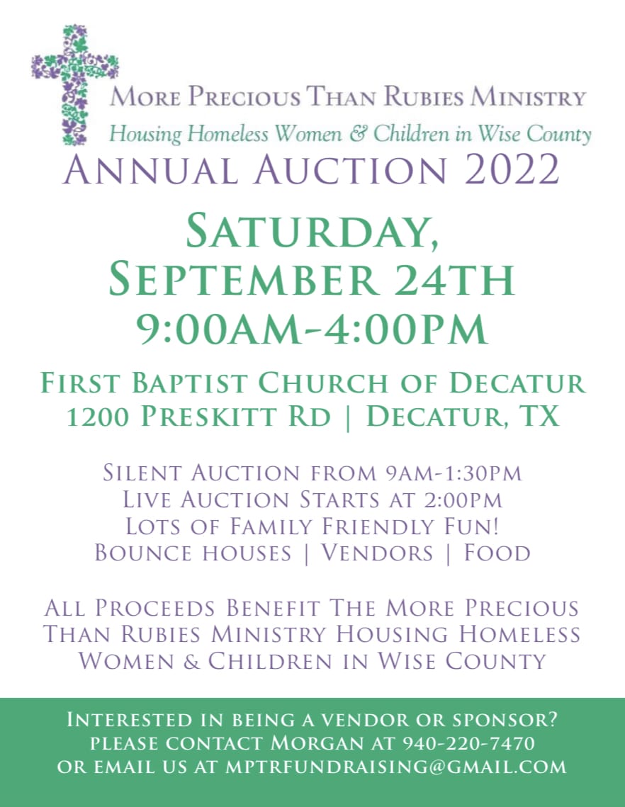 More Precious Than Rubies Ministry Annual Auction 2022 Visit Decatur